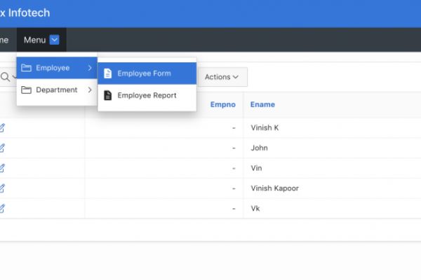 Oracle Apex Dynamic Popup Navigation Menu Example